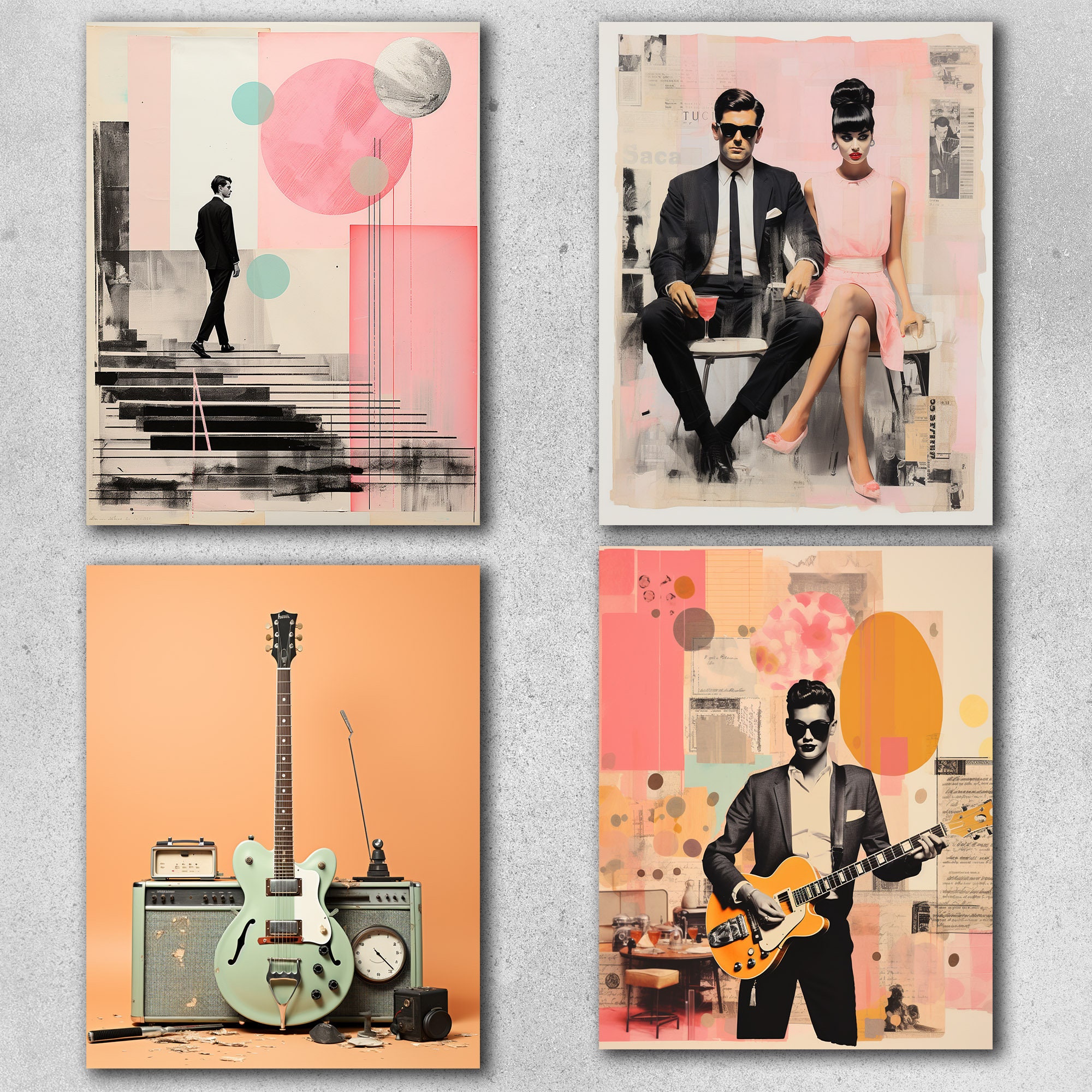 1950s Nostalgia Journal Pages Digital Vintage Nifty Fifties Retro Printable Images Kit Junk ...