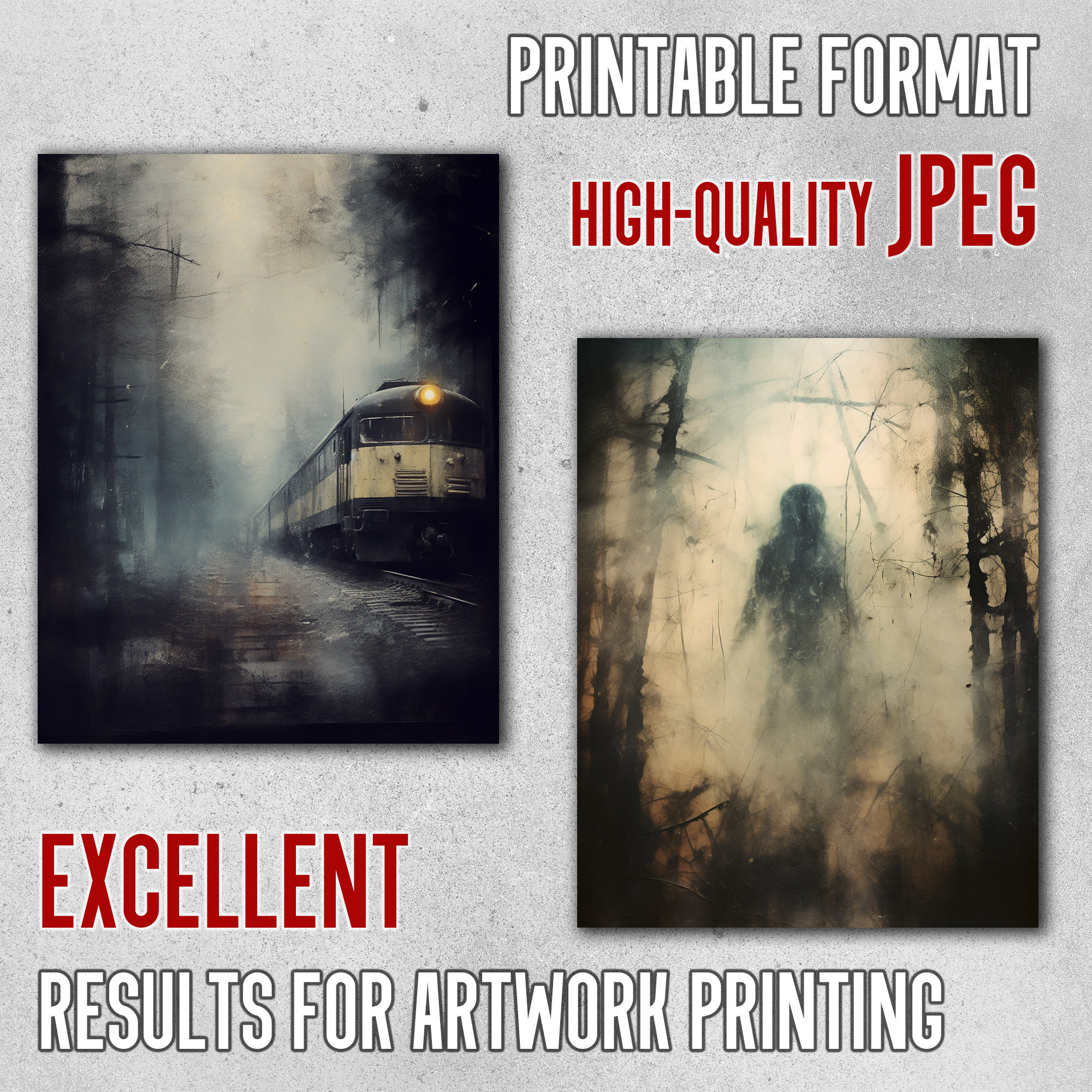 Horror Printable Journal Page Fear Digital Paper for Junk Journaling ...