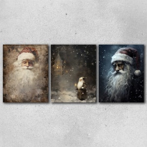 Grunge Christmas Vintage Gloomy Santa Digital Art - Dark Winter ...
