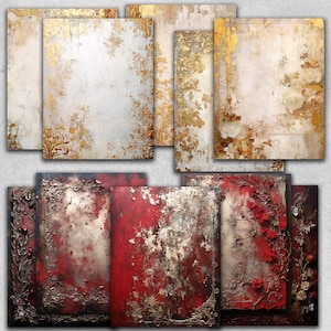 100 Digital Floral Journal Pages With Gilt Remnants: Antique, Aged ...