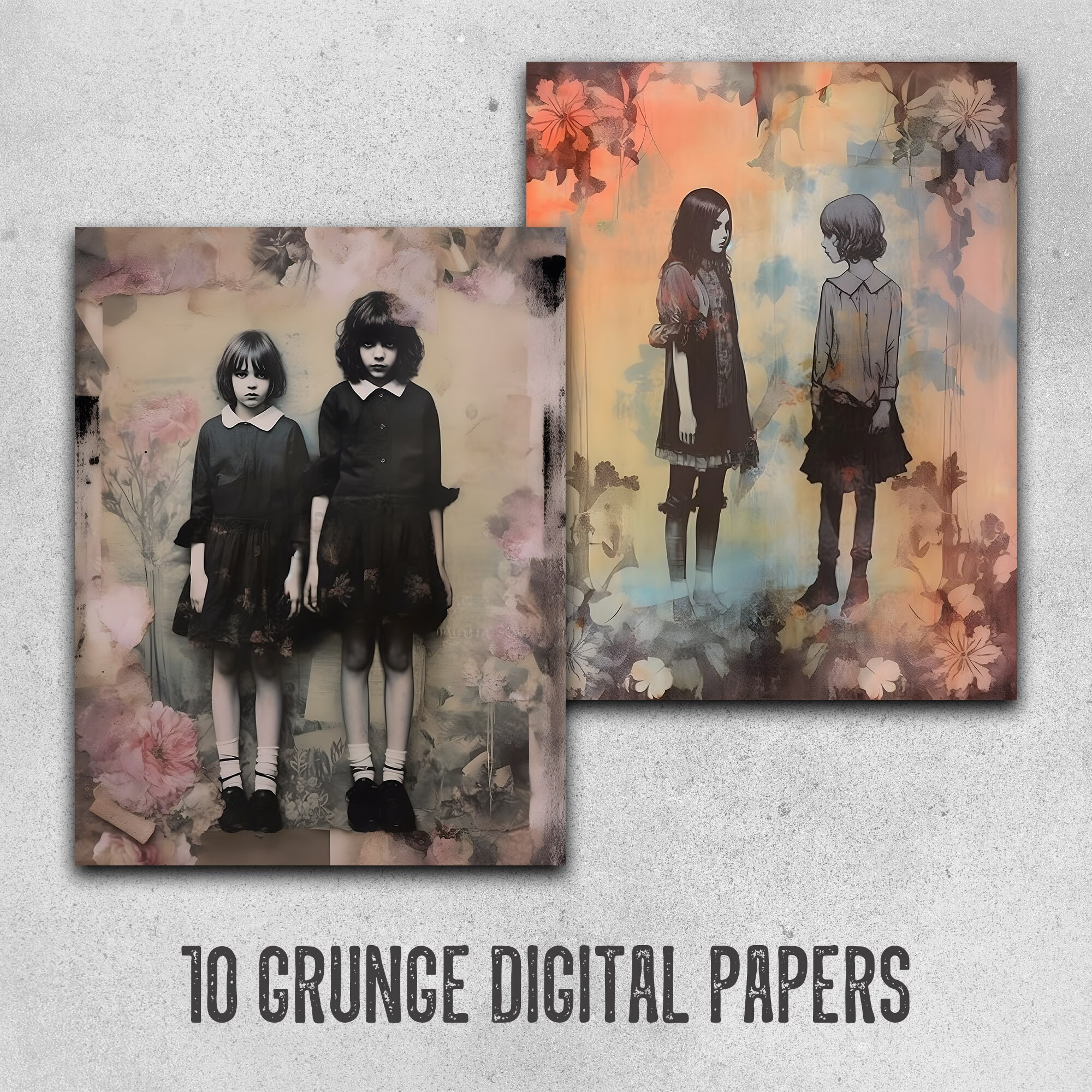 Grunge Goth Junk Journal Kit Digital Scrapbooking Papers - Etsy