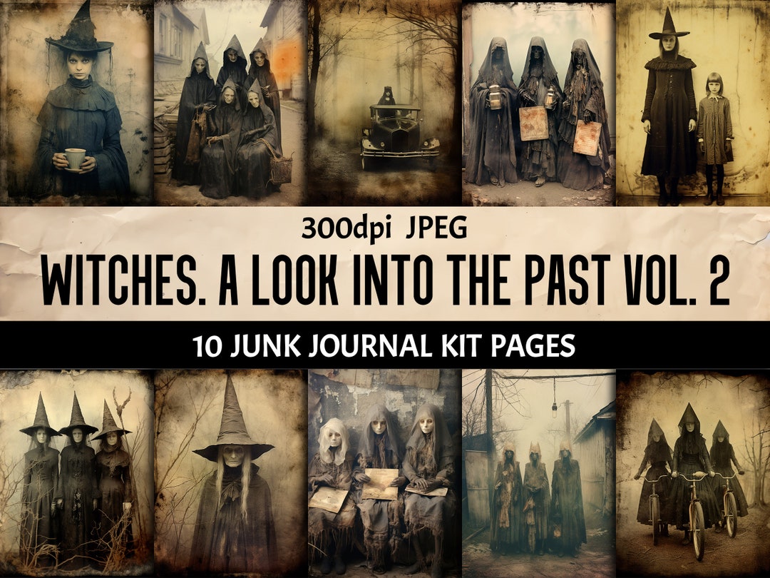 Vintage Witch Photo & Halloween Digital Sheets: Set of 10 Printable ...