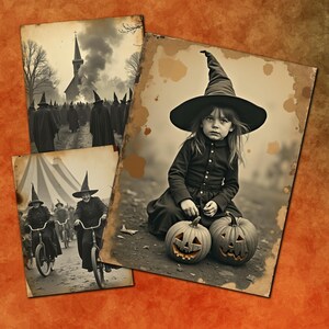 Retro Scary Photo Witch Printable Halloween Wallpaper: 20 Digital Wall ...