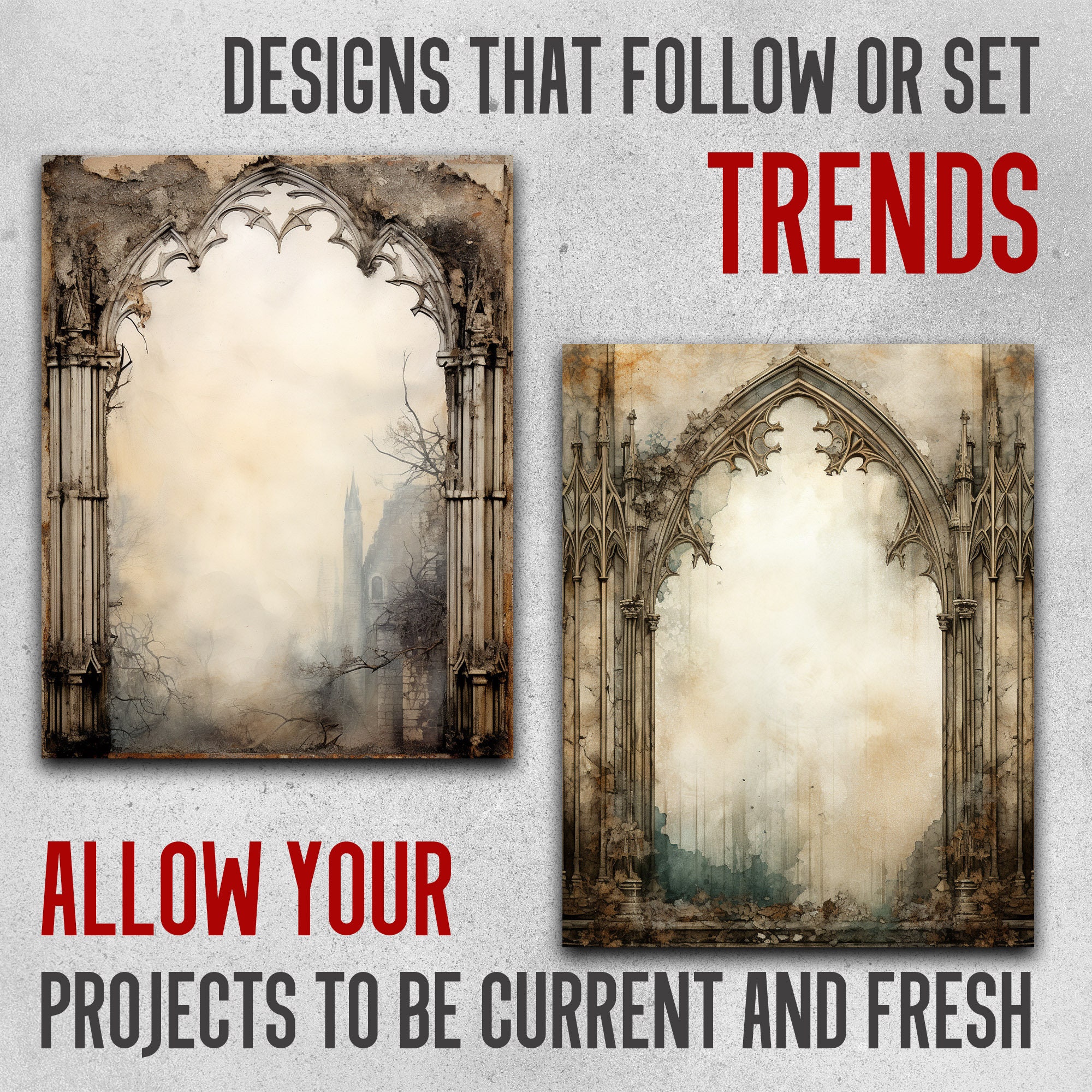 Victorian Gothic Arches Pack of 10 Aged Scratched Distressed - Etsy