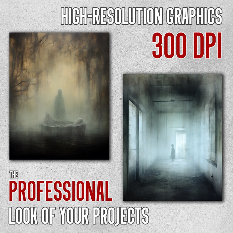 Horror Scary Printable Page Junk Journal Fear Digital Paper for ...