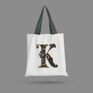 Elegant Gothic Floral Monogram K Vintage Style Alphabet Initial for ...