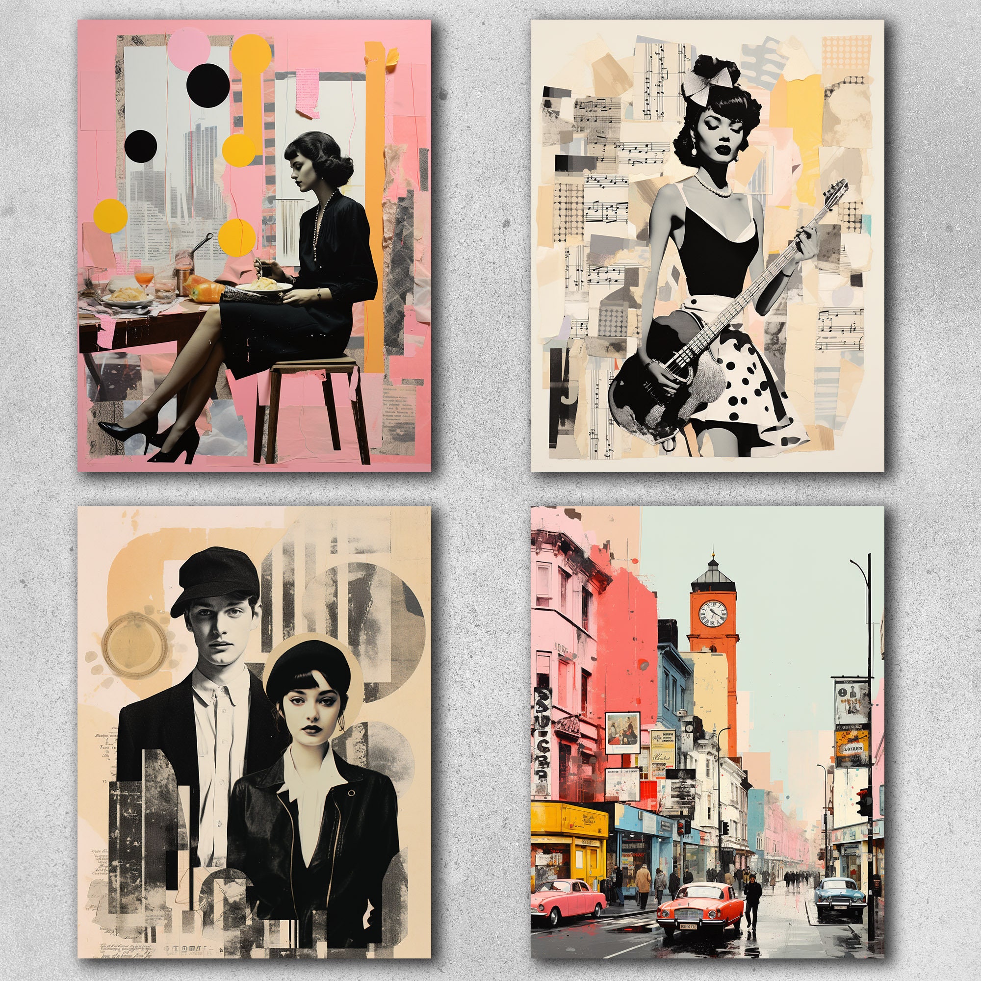 1950s Nostalgia Journal Pages Digital Vintage Nifty Fifties Retro Printable Images Kit Junk ...