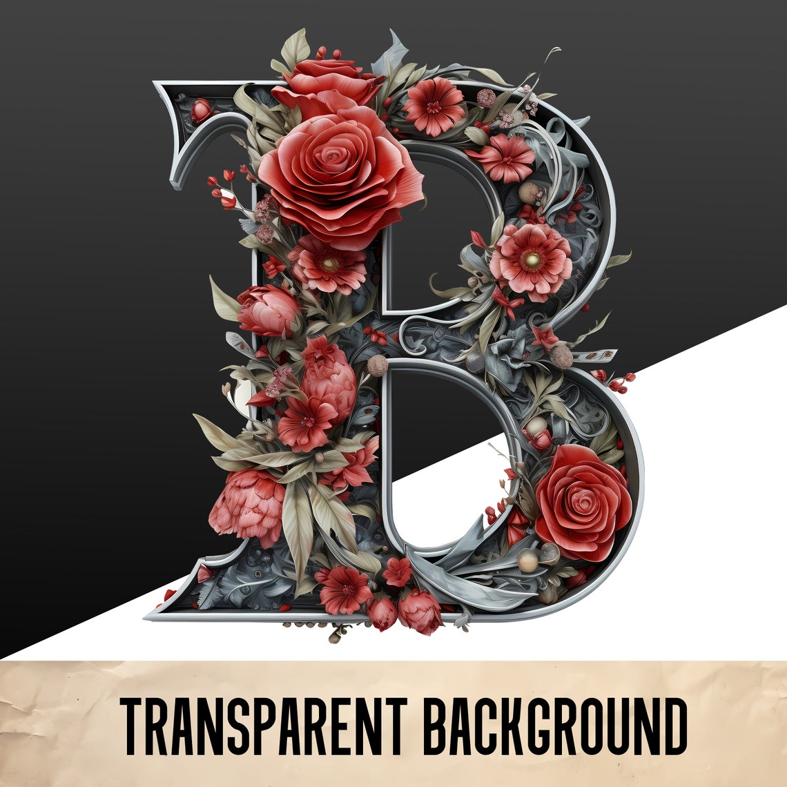 Alphabet Letter B Sublimation Scrapbooking Collage Graphic Design Junk ...