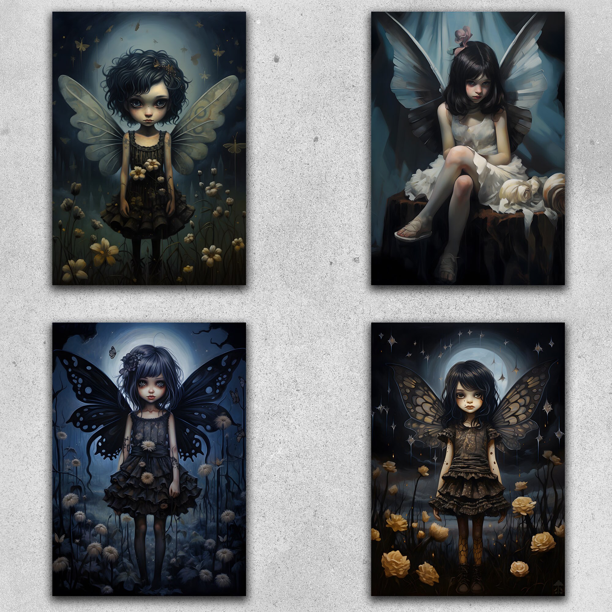 Gothic Fairy Card 20 Digital Gothic Junk Journal Vintage Ephemera ATC ...