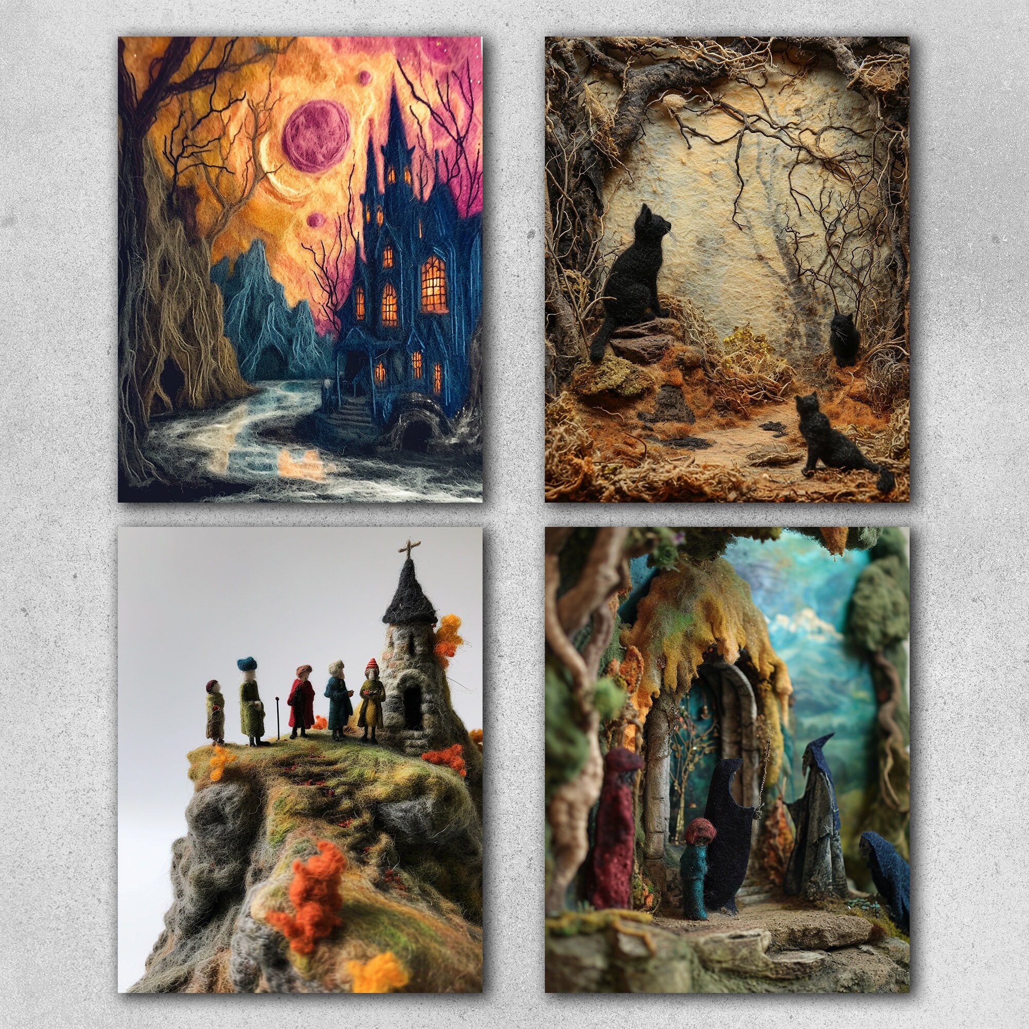 Medieval Fantasy Horror Digital Paper Pack Printable Needle Felted ...