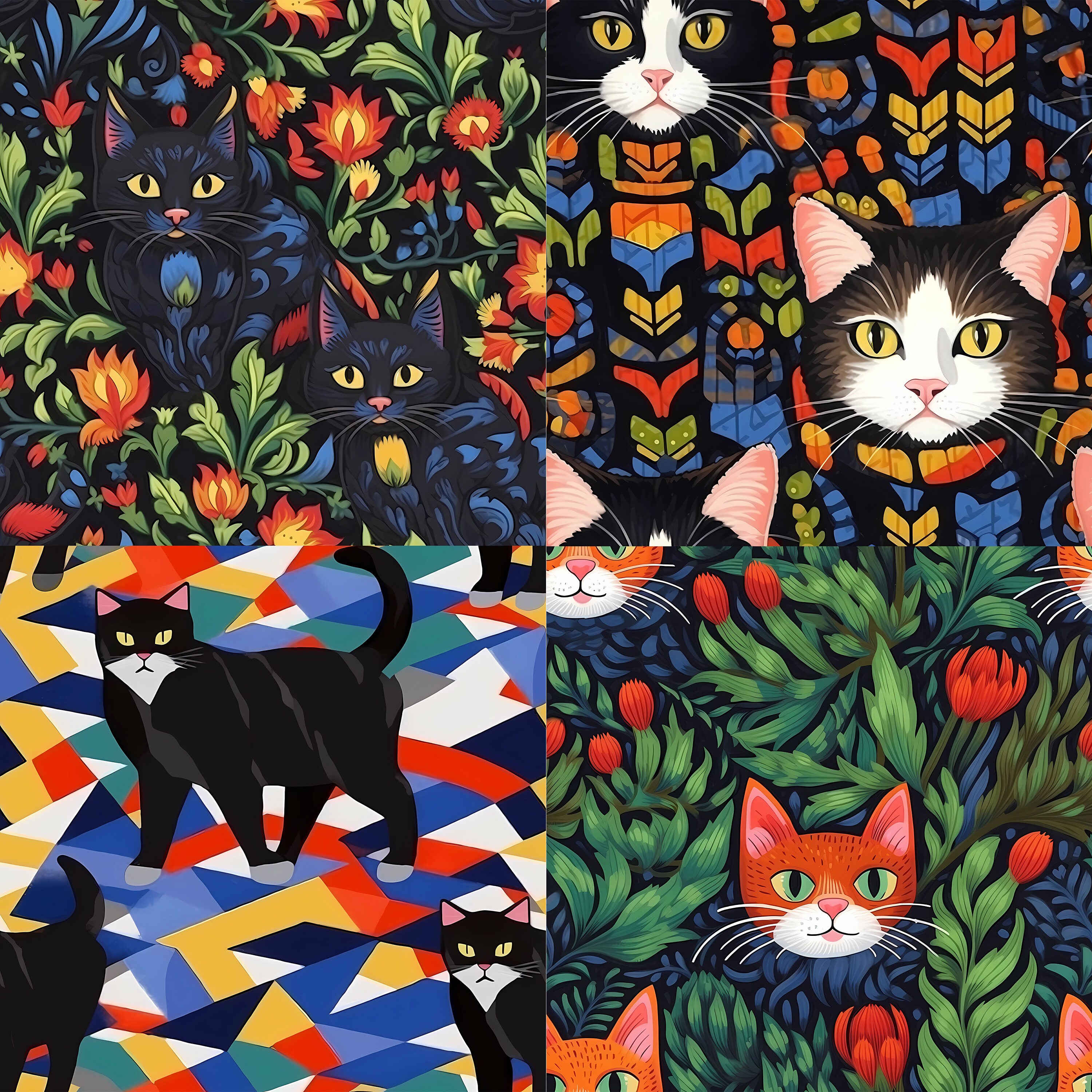 Cats Digital Paper - Seamless Pattern - Printable Image Sheet for ...