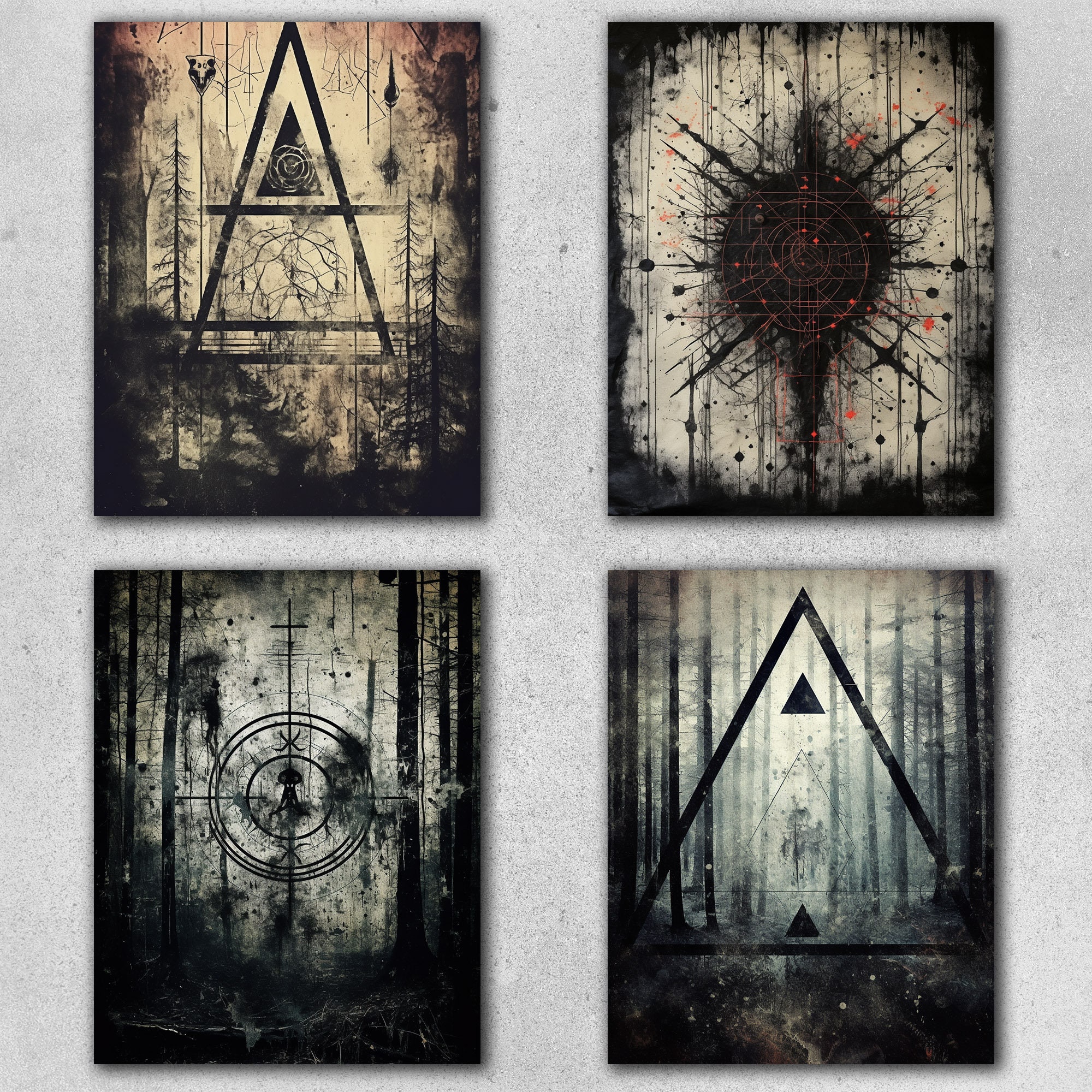Printable Occult Black Grunge Journal Pages Esoteric Designs, Dark ...