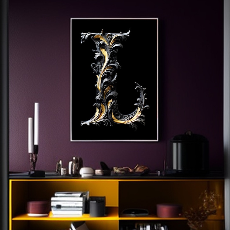 Alphabet Letter L Goth Style Sublimation Scrapbooking - Etsy