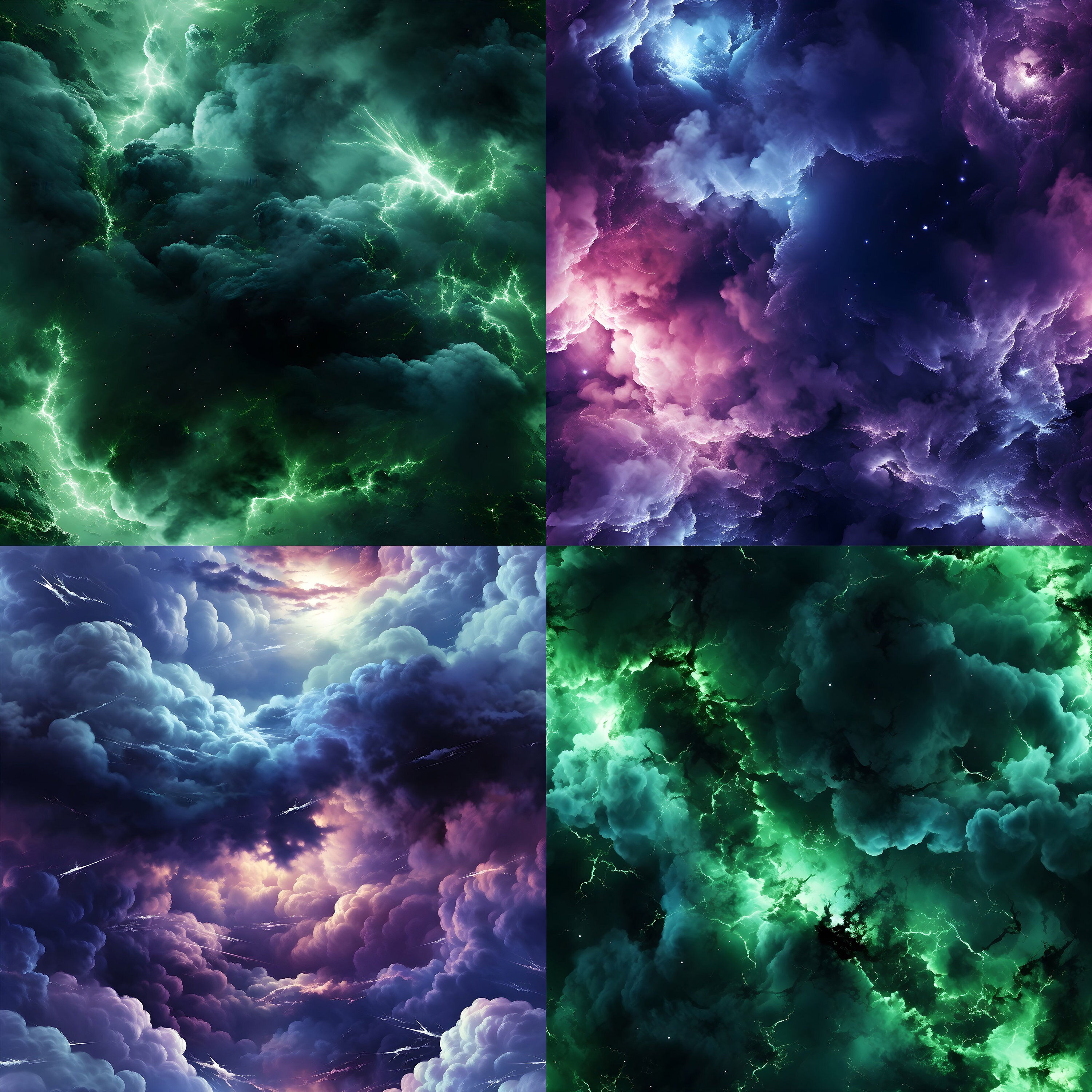 Clouds Digital Paper Set Seamless Pattern Printable Sky Image ...
