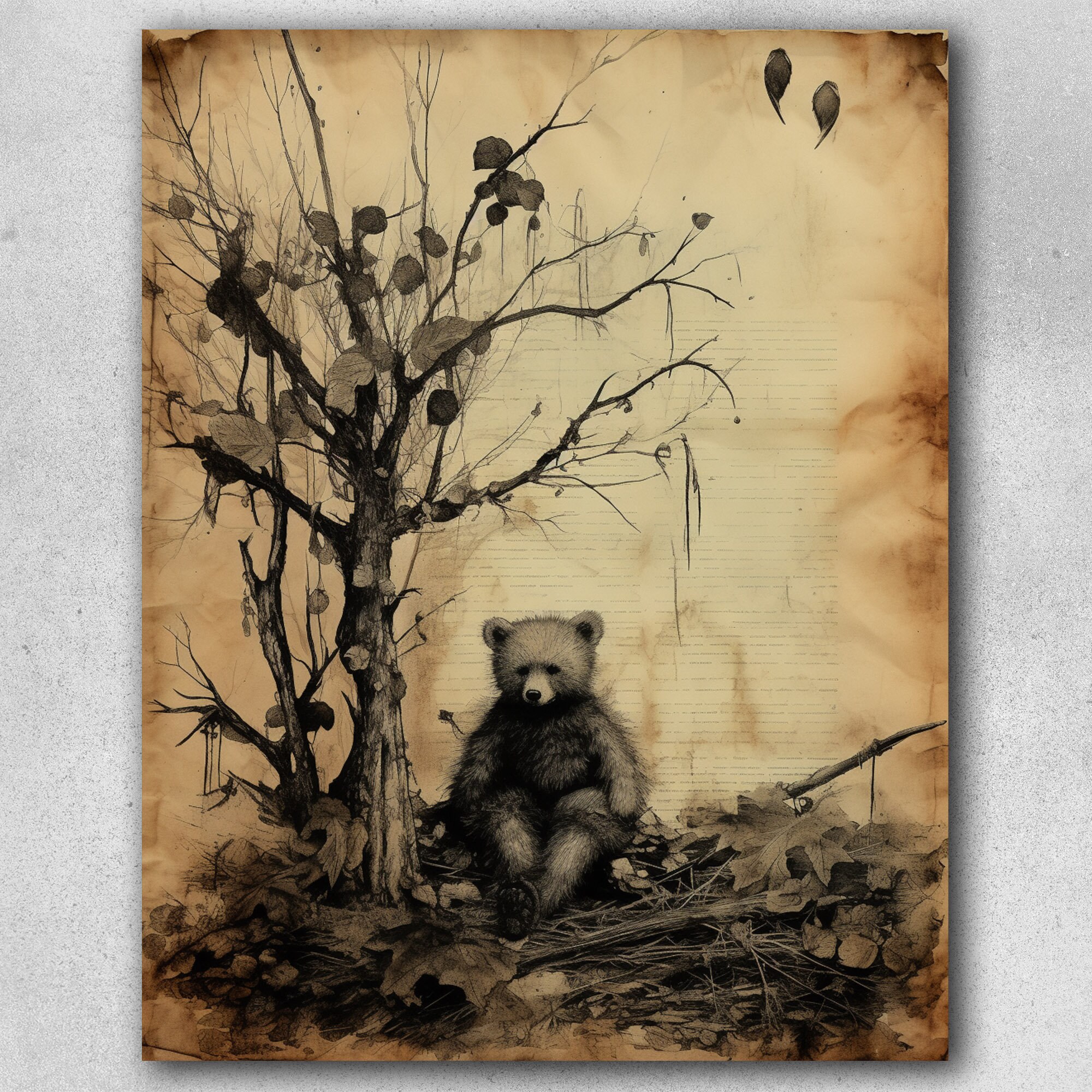 Gothic Cute Bear Journal Pages - Dark Aesthetic Printable Paper ...
