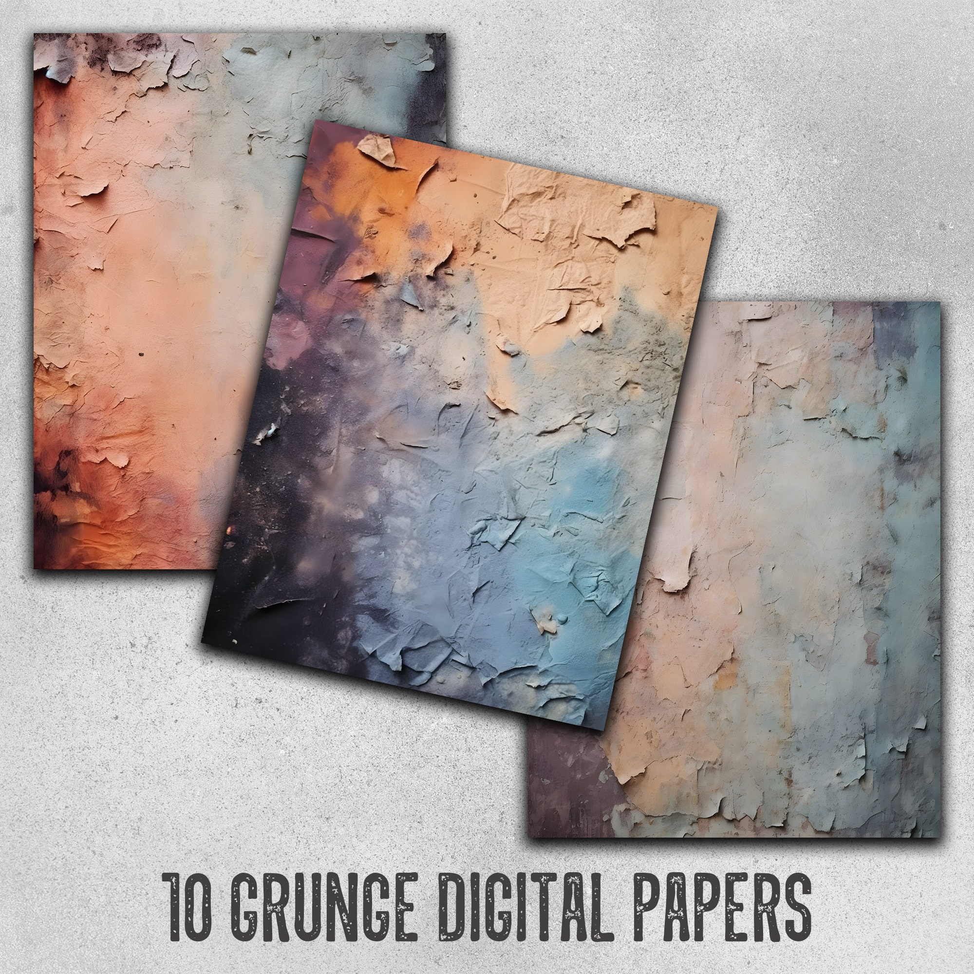 Edgy Grunge Scrapbook Kit Digital Paper Printable Ephemera for Junk ...