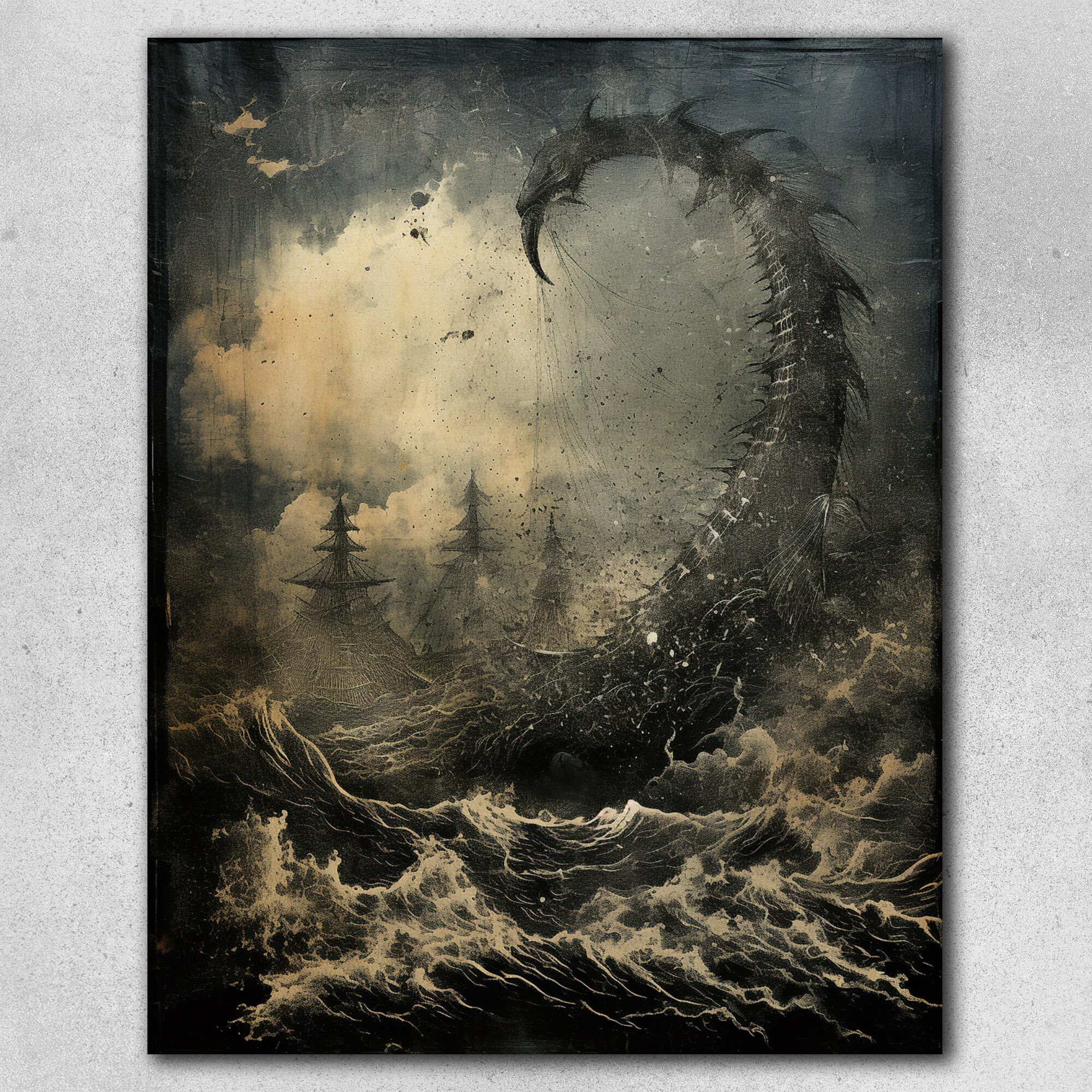 Gothic Seas Illustration Set Digital Dark Aesthetics Sirens Kraken ...