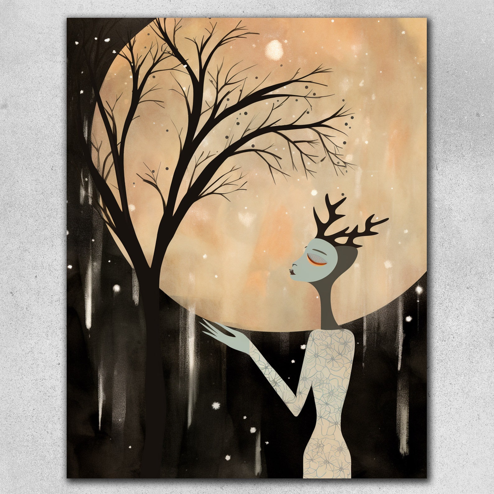 Dark Winter Art Gloomy Christmas Digital Illustrations Children & Avant ...