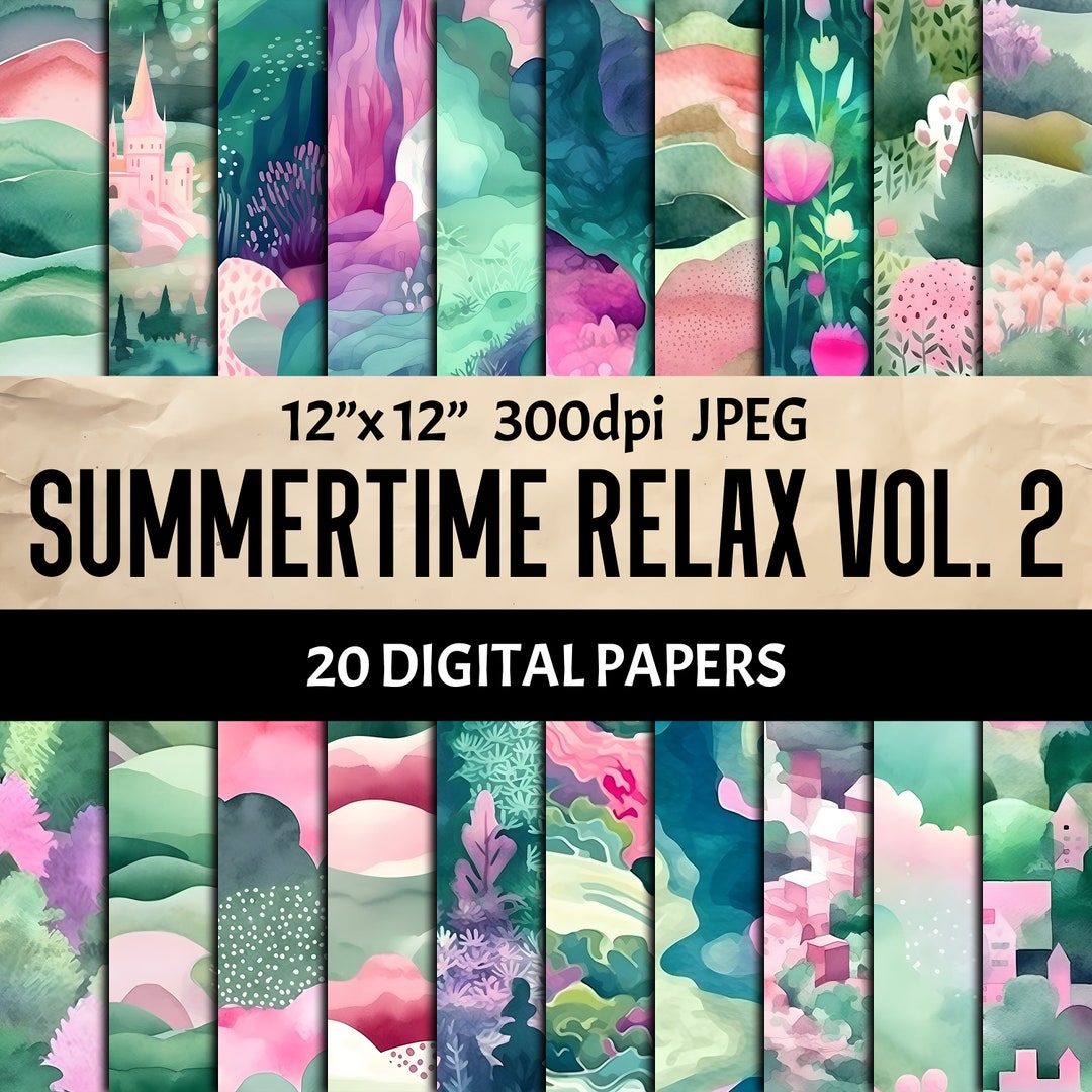 Abstract Watercolor Digital Paper Pack - Seamless Pattern Summer ...