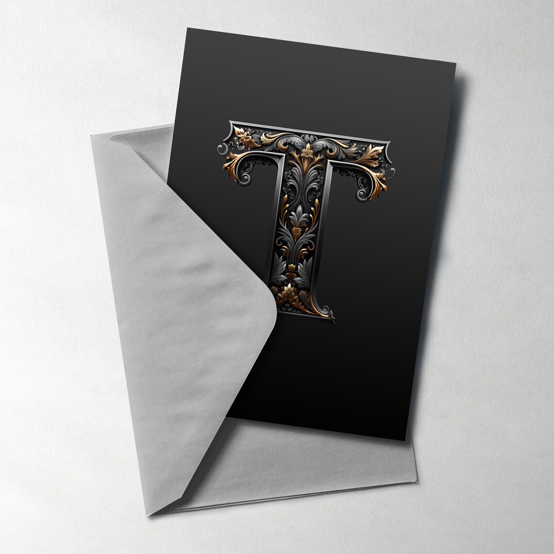 Gothic Alphabet Letter T PNG Printable Clipart for Junk Journal ...