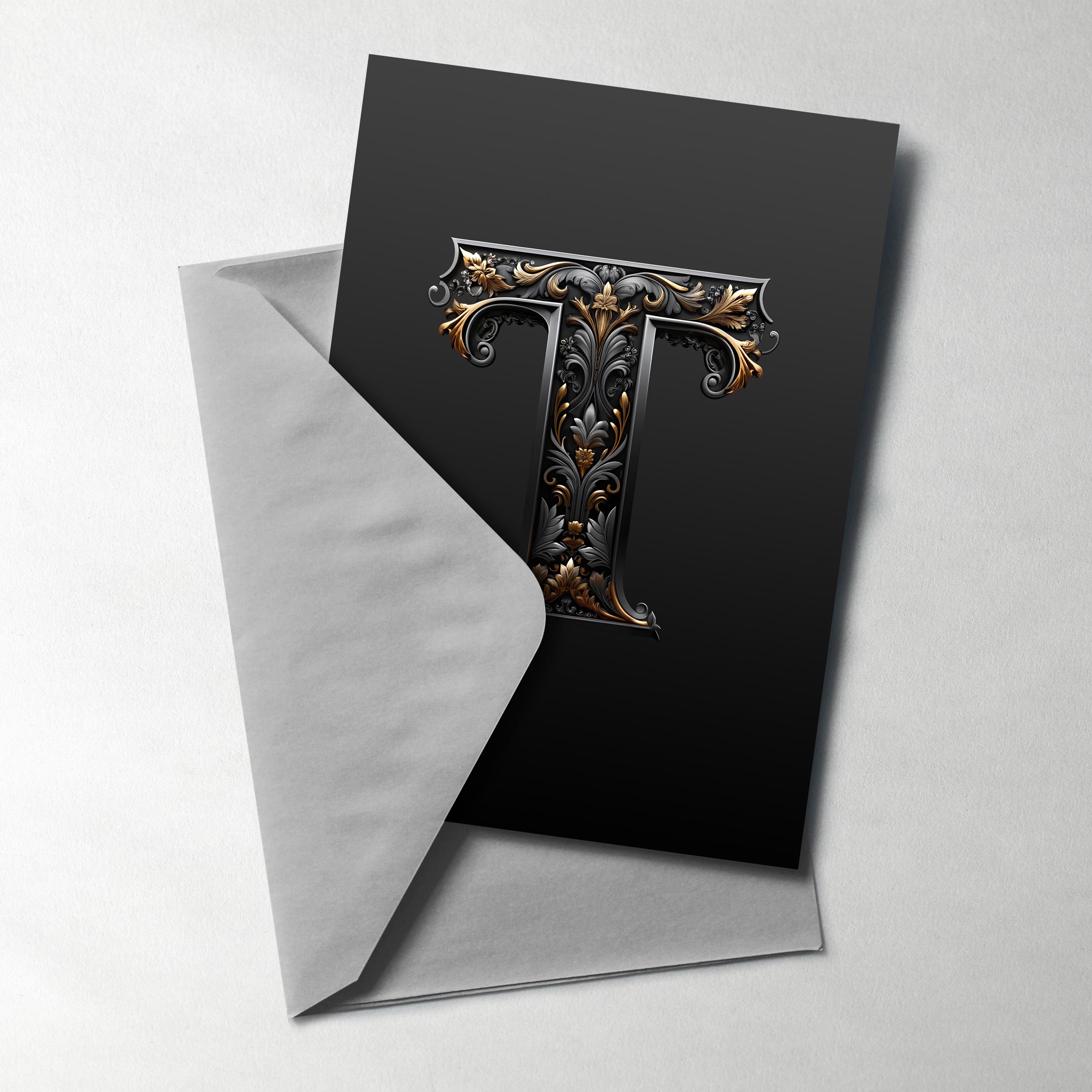 Gothic Alphabet Letter T PNG Printable Clipart for Junk Journal ...