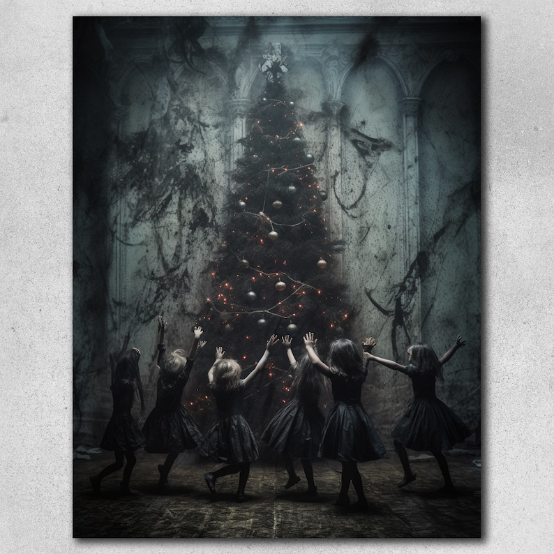 Gothic Christmas Digital Art: Vintage Grunge Illustrations (digital ...
