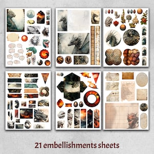 Dragons Journal Crafting Printables Kit Dragon Junk Journal, Dragon ...