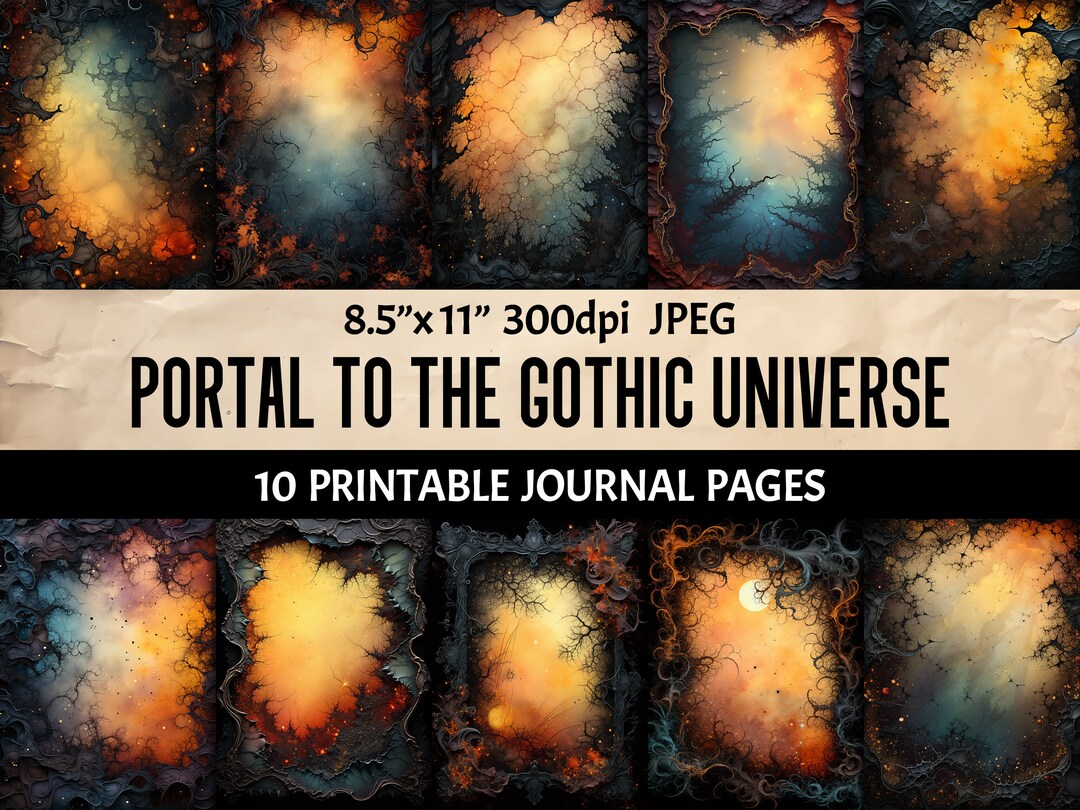 Gothic Universe Journal Page Printable for Scrapbooking Junk Journaling ...