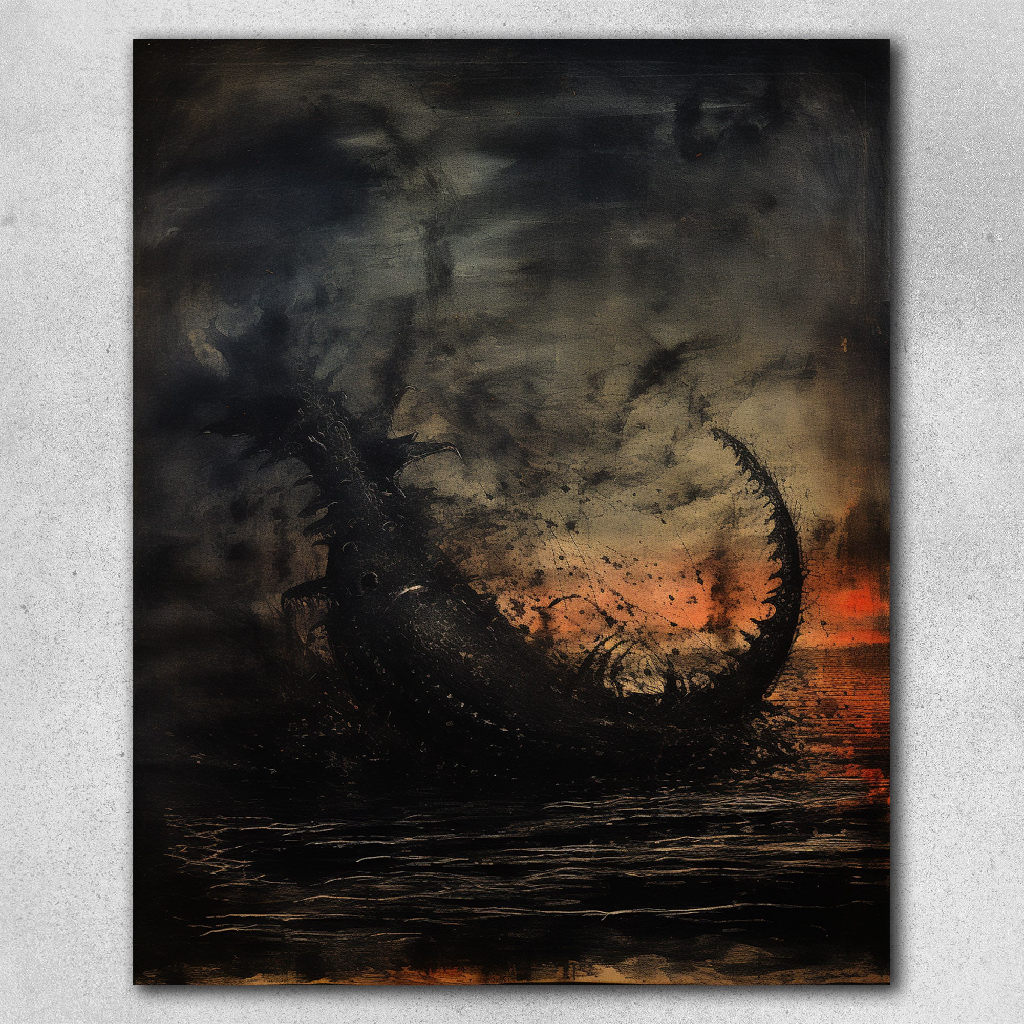 Gothic Seas Illustration Set Digital Dark Aesthetics Sirens Kraken ...