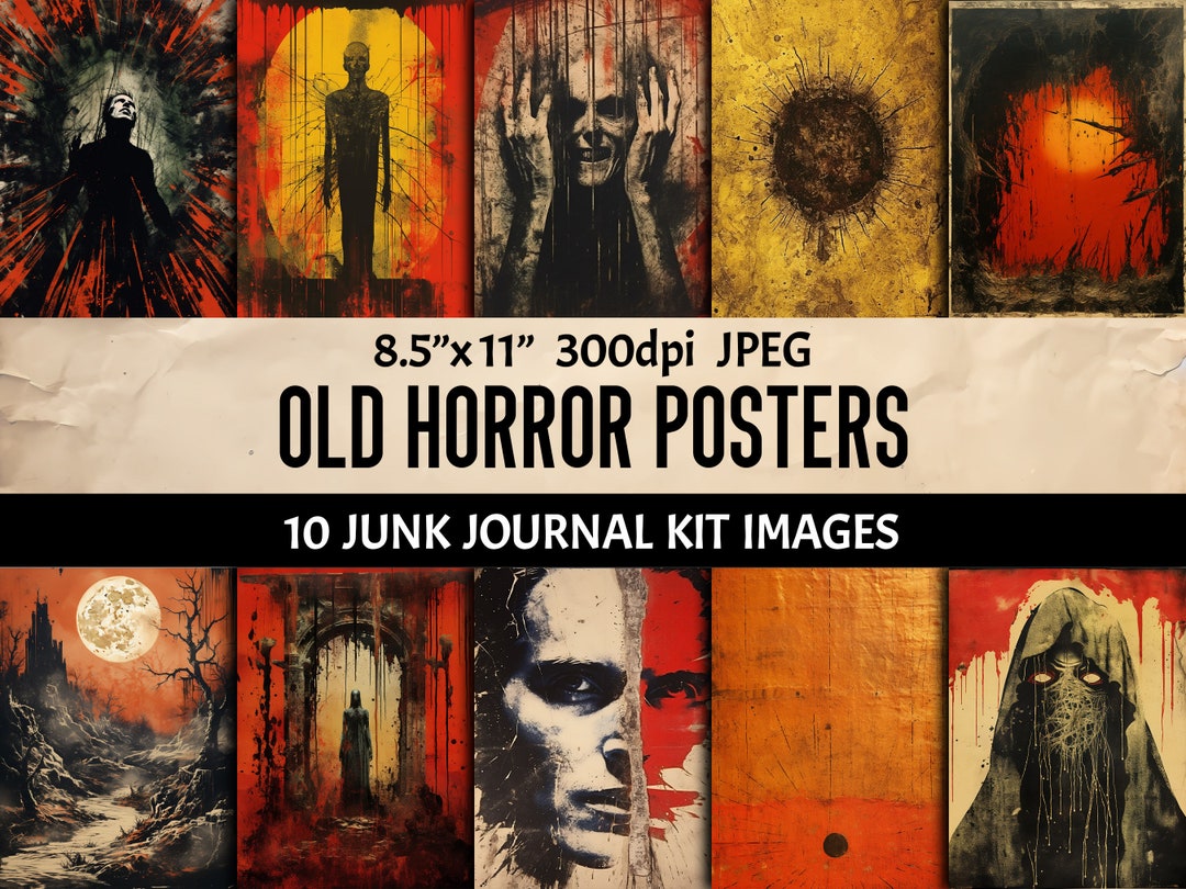 Old Horror Posters - Digital Junk Journal Pages - Printable Vintage ...