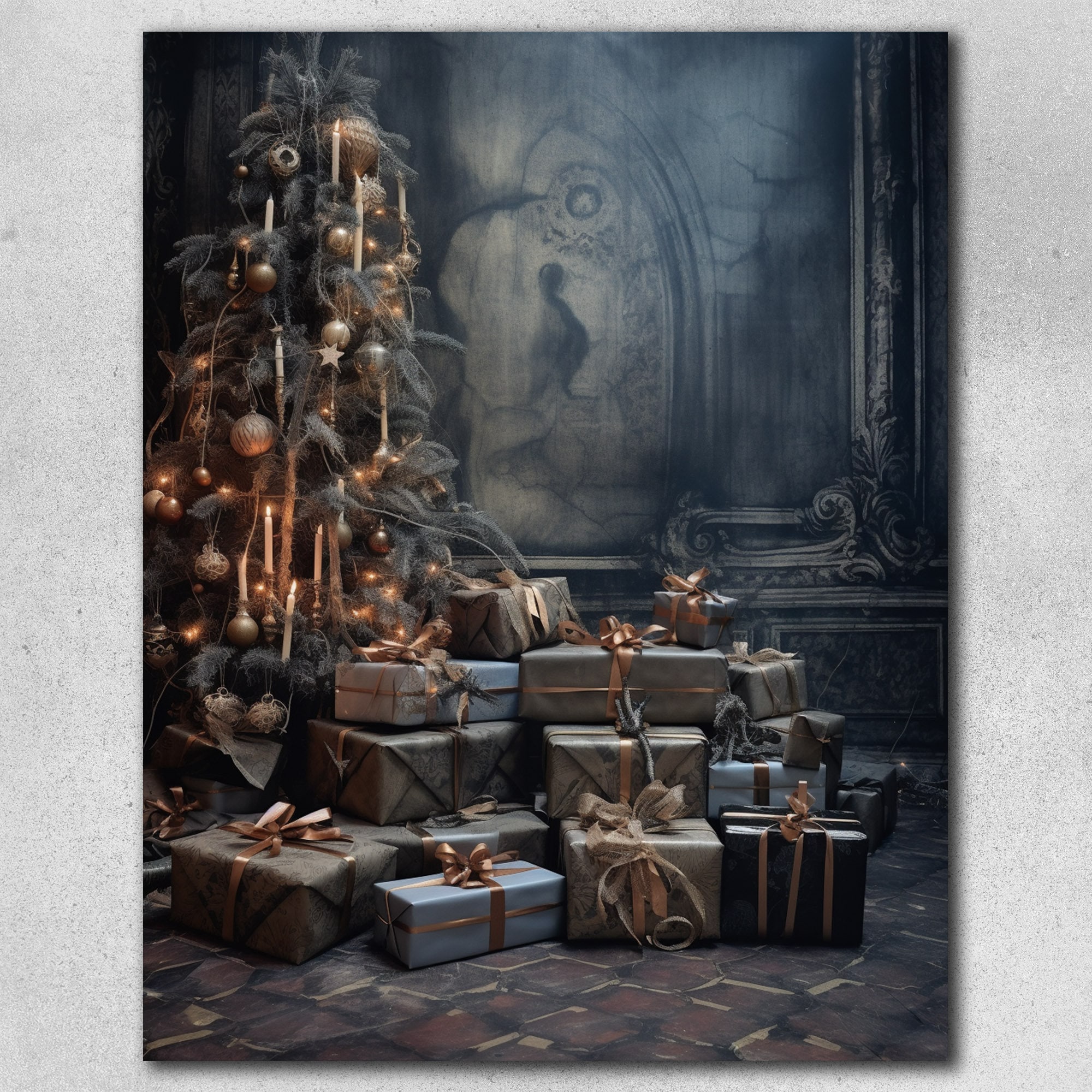 Gothic Christmas Digital Art: Vintage Grunge Illustrations (digital ...