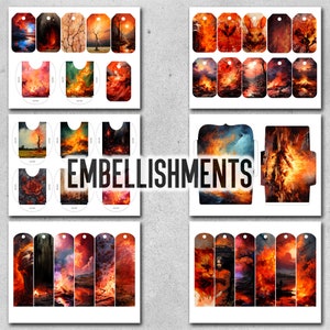 Printable Fire Journal Kit Digital Pages and Embellishments for Junk ...