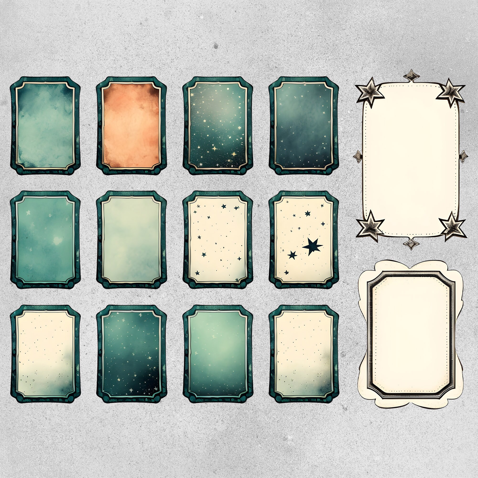 Vintage-inspired Printable Journal Kit: Unique Digital Tags Plates ...