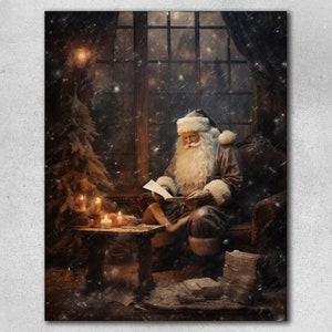 Grunge Christmas Vintage Santa Digital Art Dark Winter Aesthetic New ...