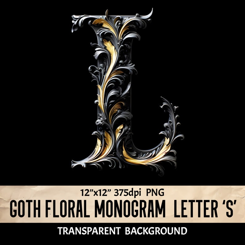 Alphabet Letter L Goth Style Sublimation Scrapbooking - Etsy