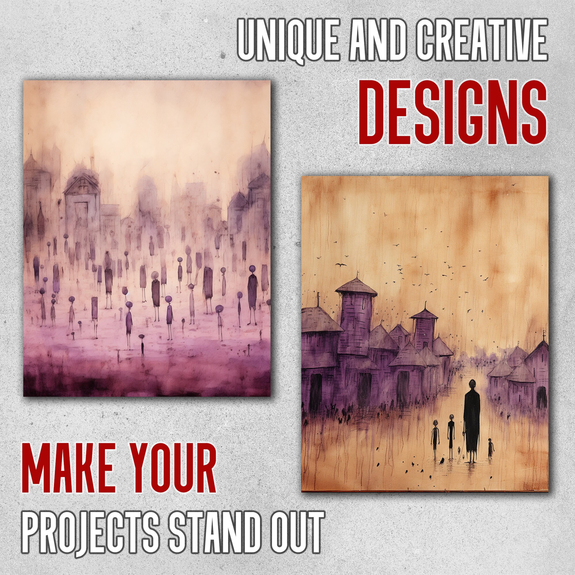 Nightmare Printable Journal Page Horror Dreams Digital Paper for Junk ...