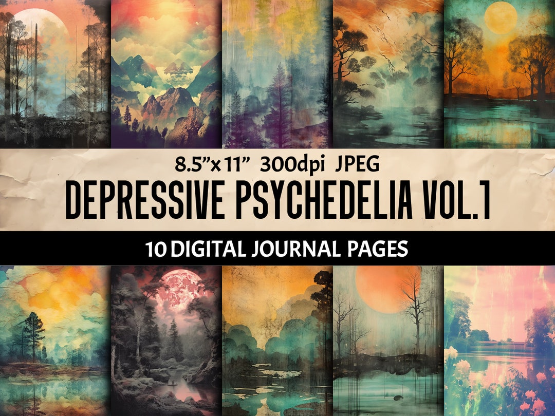 Vintage Psychedelic Journal Page Printable Depressive Grunge Ephemera ...