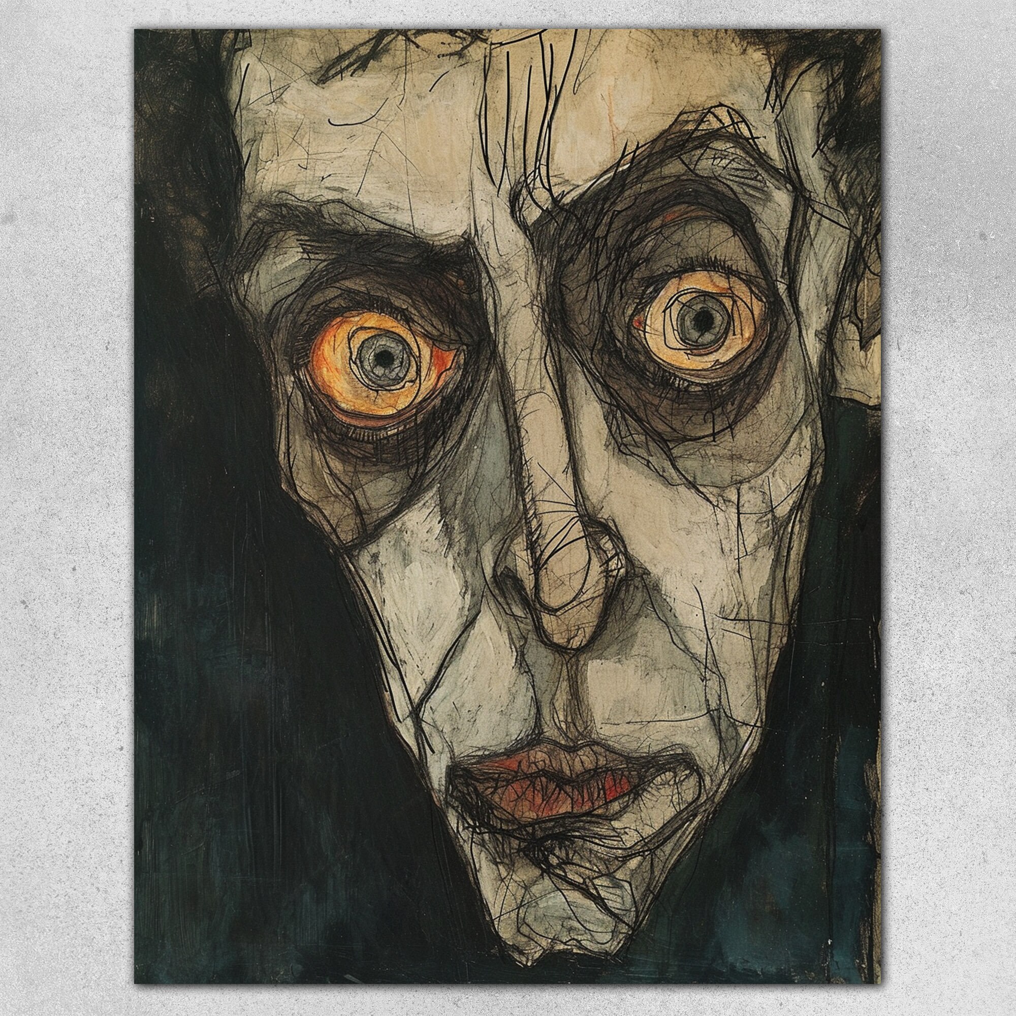 Chilling Horror Faces Digital Printables Gothic Junk Journal Pages ...