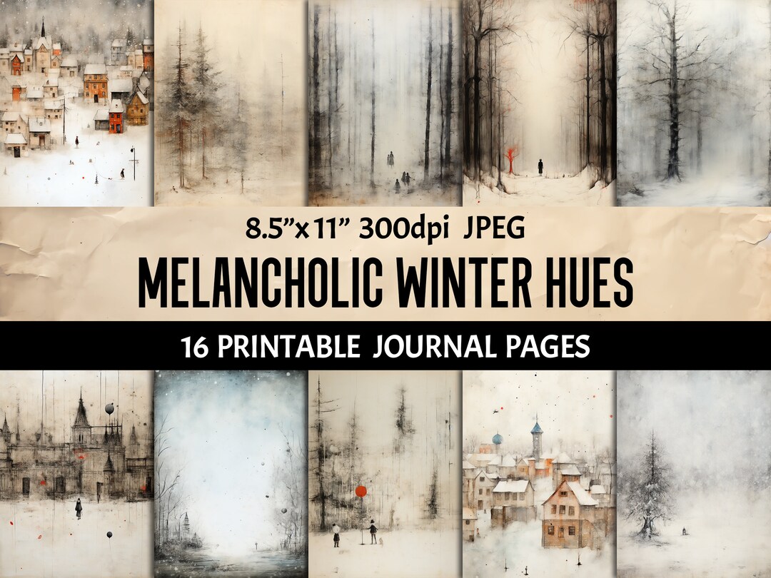 Winter Mood Printable Journal Page - Chilled Shades of Sorrow - Digital ...
