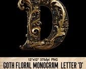 Alphabet Letter D Goth Style Sublimation Scrapbooking - Etsy