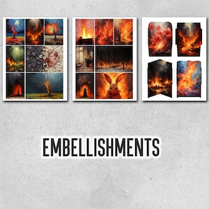 Printable Fire Journal Kit Digital Pages and Embellishments for Junk ...