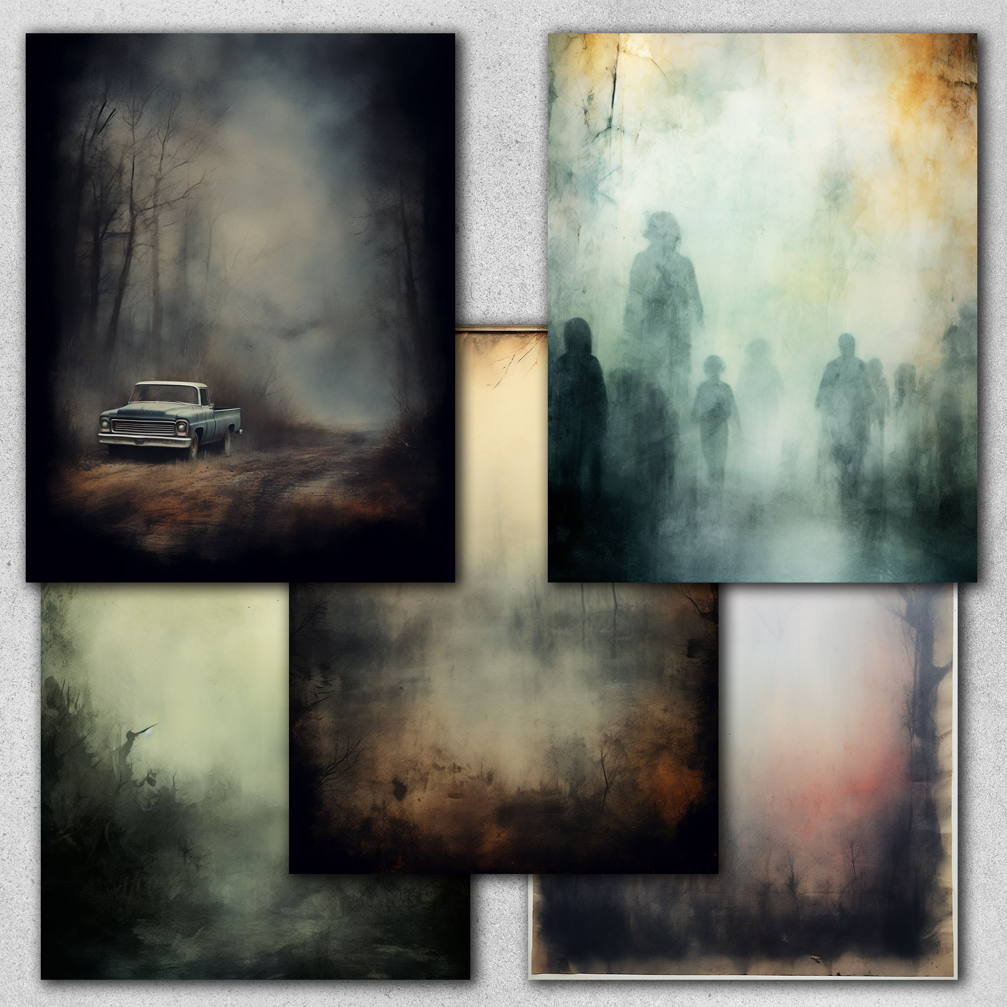 Horror Scary Printable Page Junk Journal Fear Digital Paper for ...