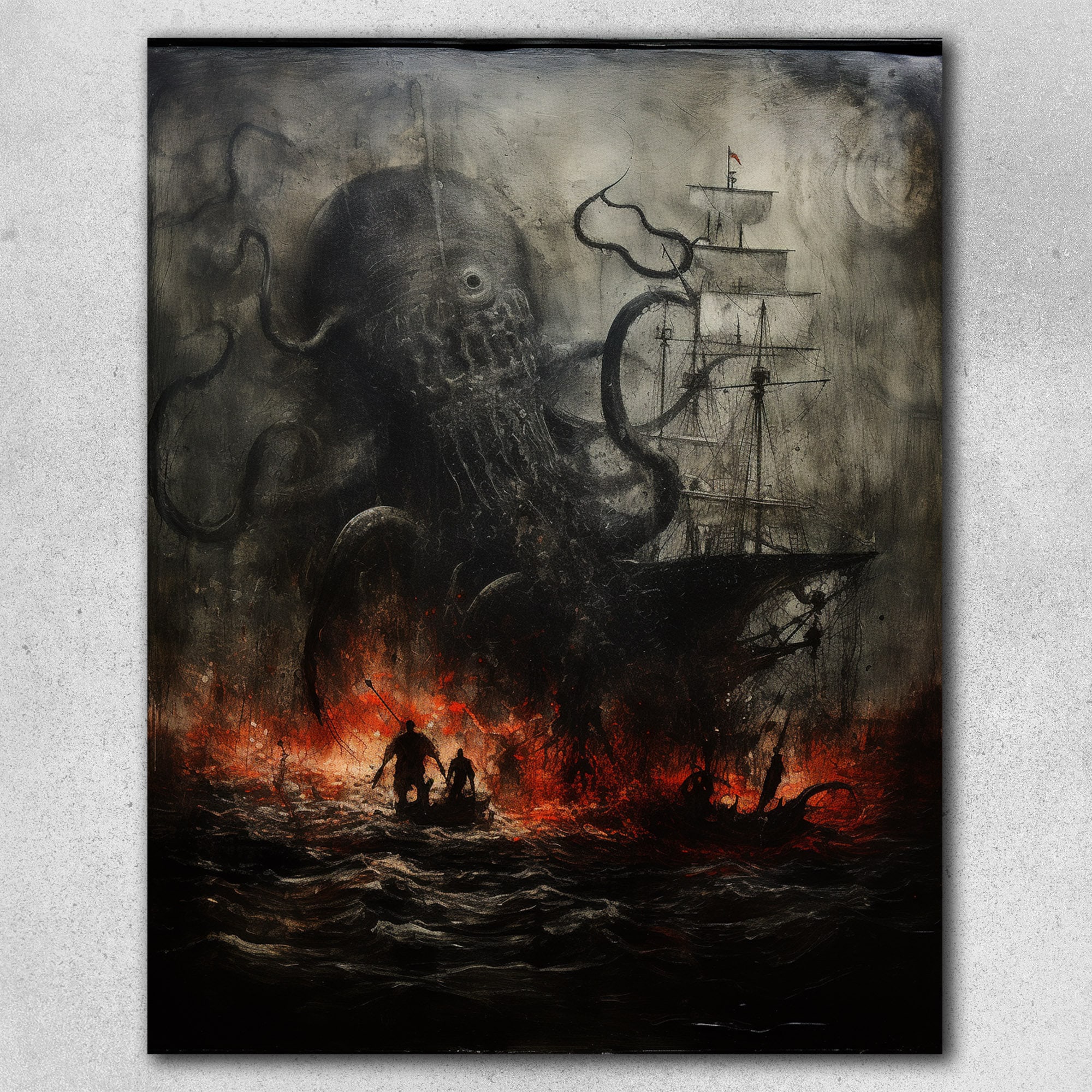 Gothic Seas Illustration Set Digital Dark Aesthetics Sirens Kraken ...