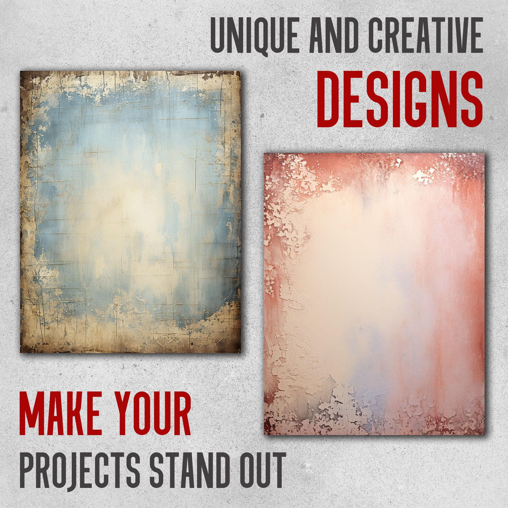 Shabby Printable Journal Page, Color Digital Grunge Paper for ...