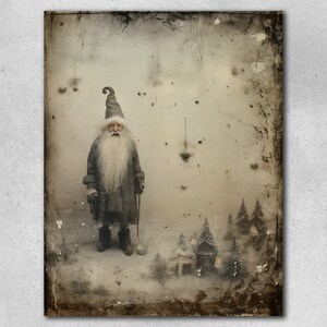 Grunge Christmas Vintage Santa Digital Art Dark Winter Aesthetic New ...