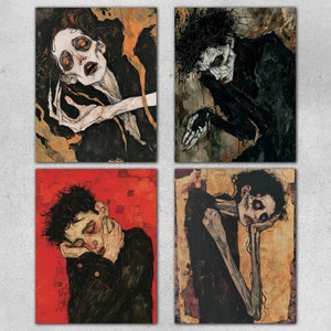 Chilling Horror Faces Digital Printables Gothic Junk Journal Pages ...