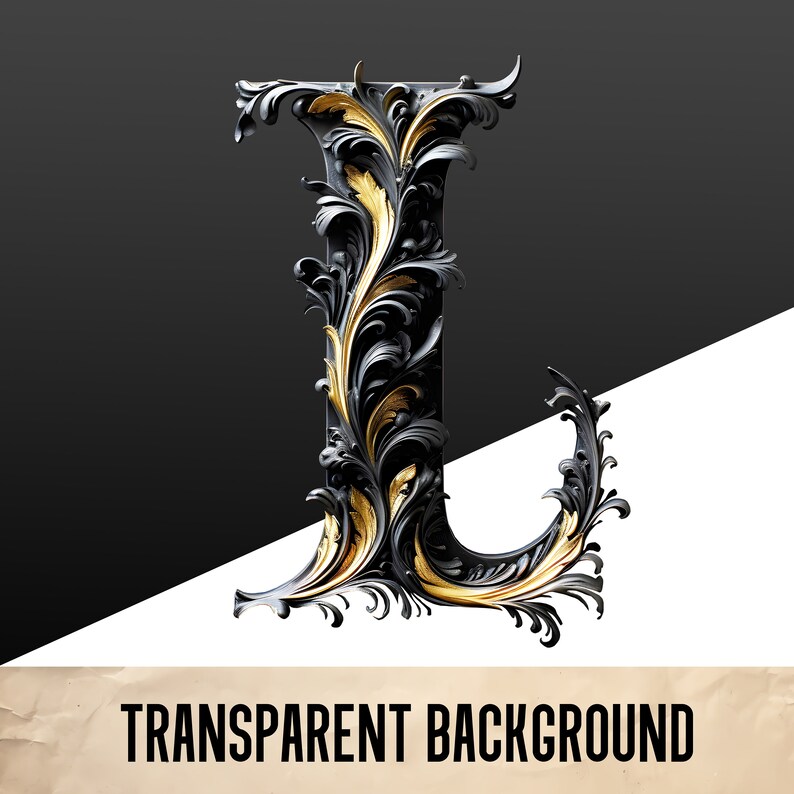 Alphabet Letter L Goth Style Sublimation Scrapbooking - Etsy