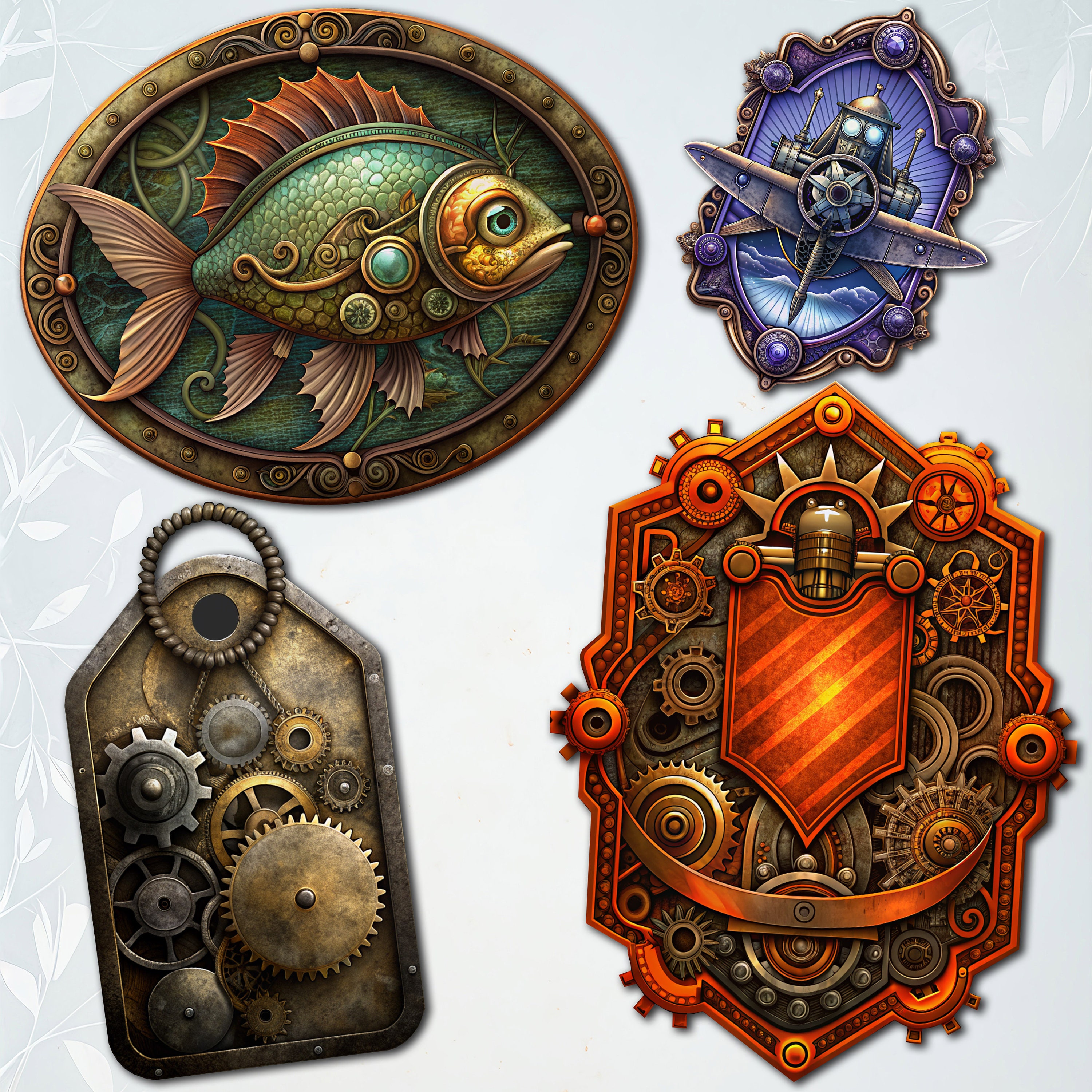 Steampunk Tags and Labels Printable Industrial Junk Journal Supplies ...