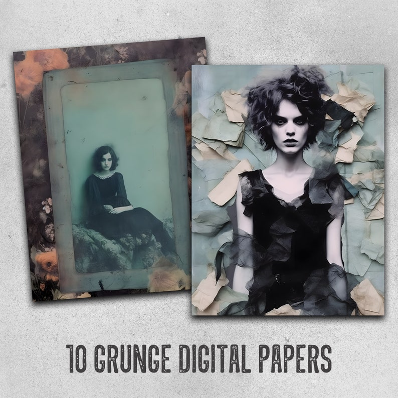 Goth Journal Page Grunge Printable Gothic Fashion Ephemera for Digital ...