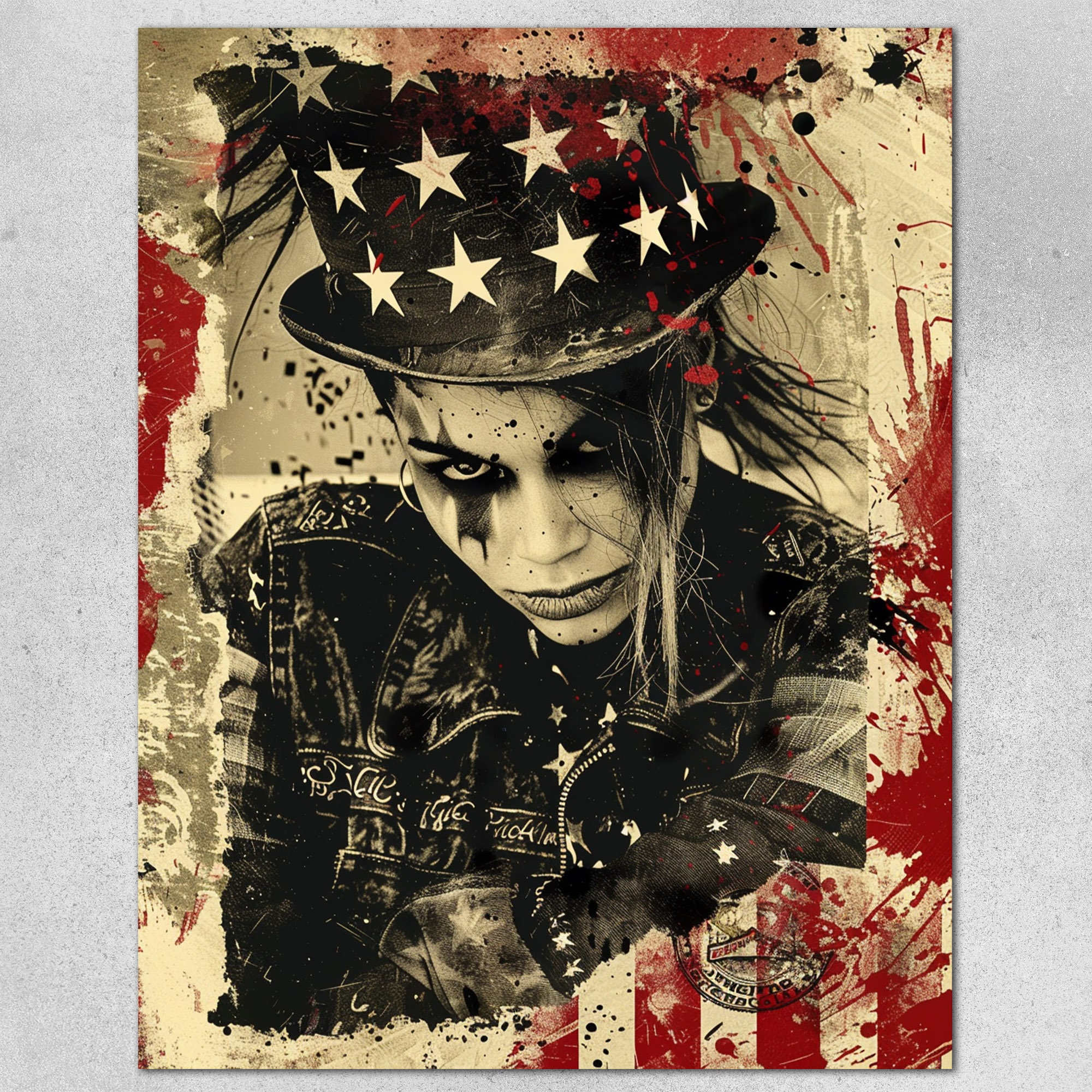 American Patriotic Digital Paper Punk Printable Junk Journal Pages ...